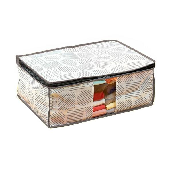 ホコリを防ぎ、おしゃれに収納！季節物の衣類の収納に便利！通気性のよい不織布製で、中身が分かる透明窓付き！クローゼットや押入れに収納しやすいサイズ 透明窓 持ち手付き ファスナー 押入れ収納 アイメディア おすすめ 人気