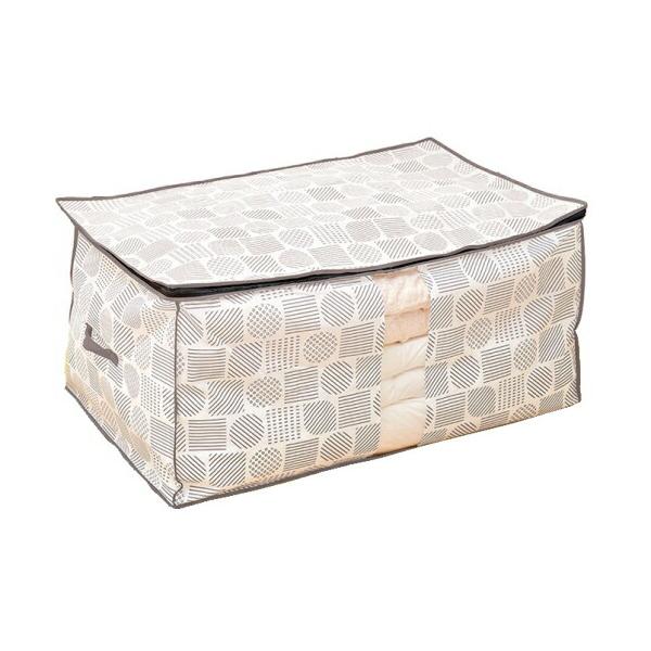 ホコリを防ぎ、おしゃれに収納！布団やこたつ布団の収納に！通気性のよい不織布製で、中身が分かる透明窓付き！大きく開くファスナーで出し入れしやすい！便利な持ち手付き！ 透明窓 持ち手付き ファスナー 押入れ収納 アイメディア おすすめ 人気