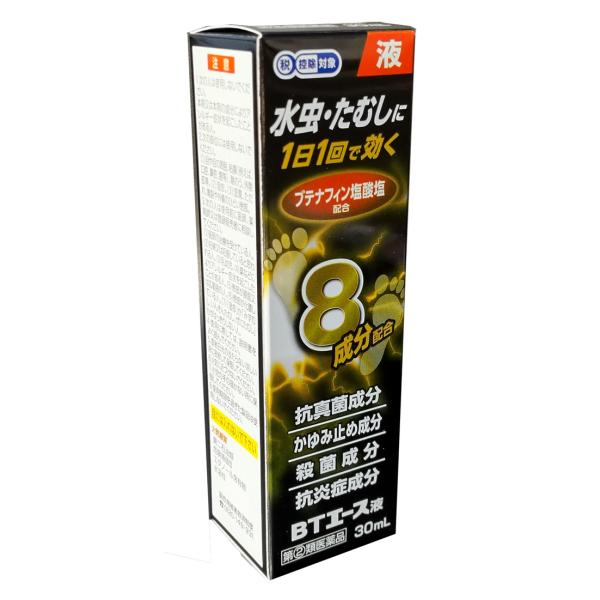 8つの成分が水虫のつらい諸症状を鎮め，1日1回の使用でよく効きます。　◎抗真菌成分：ブテナフィン塩酸塩　◎かゆみ止め成分：クロタミトン，リドカイン，クロルフェニラミンマレイン酸塩　◎殺菌成分：イソプロピルメチルフェノール　◎抗炎症成分：グリ...
