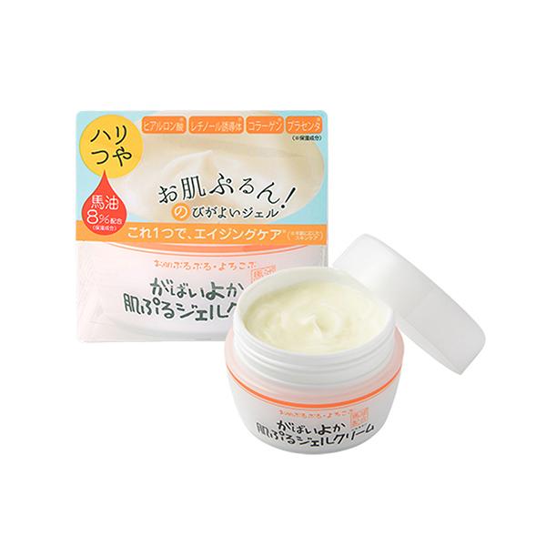 保湿成分配合のオールインワンジェル。「がばいよか 肌ぷるジェルクリーム 100g」は、化粧水・乳液・美容液・クリームの役割をこれひとつにまとめたオールインワンジェルです。馬油（保湿成分）を配合し、ヒアルロン酸、コラーゲン、セラミドなどの保湿...