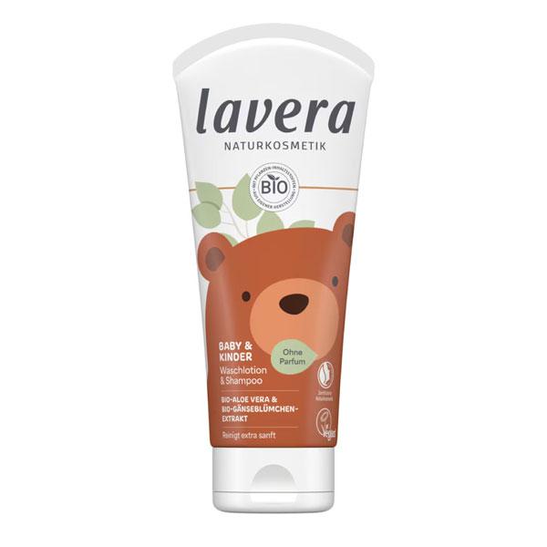 髪と身体をやさしく洗う全身シャンプー。「ラヴェーラ　Lavera　ベビー＆キッズ　ヘッド＆ボディシャンプー　200mL」は、1本で髪と身体を洗える全身シャンプーです。ココナッツ由来の洗浄成分を使用し、髪や肌をやさしく洗い上げます。オーガニッ...