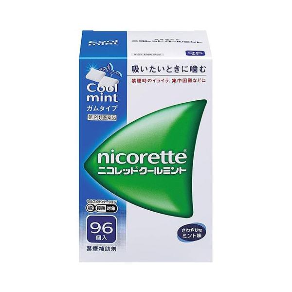 「ジョンソン・エンド・ジョンソン　ニコレットクールミント　96個」は、タバコをやめたいと望む人のための医薬品で、禁煙時のイライラ・集中困難などの症状を緩和します。（タバコをきらいにさせる作用はありません）使用期間は3ヵ月をめどとし、使用量を...
