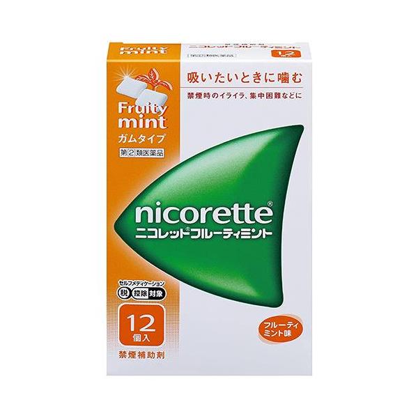 「ジョンソン・エンド・ジョンソン　ニコレットフルーティミント　12個」は、タバコをやめたいと望む人のための医薬品で、禁煙時のイライラ・集中困難などの症状を緩和します。（タバコをきらいにさせる作用はありません）使用期間は3ヵ月をめどとし、使用...