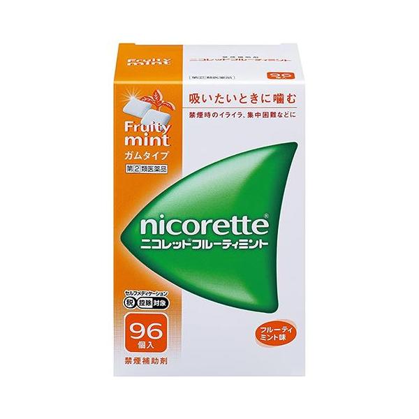 「ジョンソン・エンド・ジョンソン　ニコレットフルーティミント　96個」は、タバコをやめたいと望む人のための医薬品で、禁煙時のイライラ・集中困難などの症状を緩和します。（タバコをきらいにさせる作用はありません）使用期間は3ヵ月をめどとし、使用...
