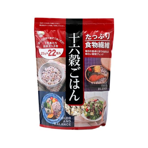 「種商　十六穀ごはん　550g」は、彩り鮮やかに配合した十六穀は、食物繊維を多く含む十六穀ごはんです。丸麦や胚芽押麦を中心にブレンドし、不足しがちな食物繊維を補うことができます。ゆでた十六穀をサラダやお料理にトッピングして、ヘルシーに。冷め...
