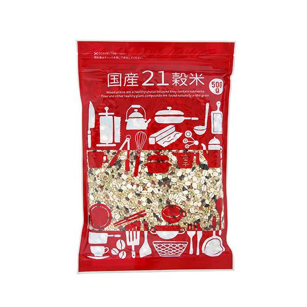 「種商　国産21穀米　500g」は、安心安全の国内雑穀を21種類配合し、味、食感、風味のバランスを考え、食物繊維が豊富で毎日の食事から健康をサポートします。使いやすいチャック付きパックを採用。たっぷり使える大容量サイズ。■メーカー　種商■区...