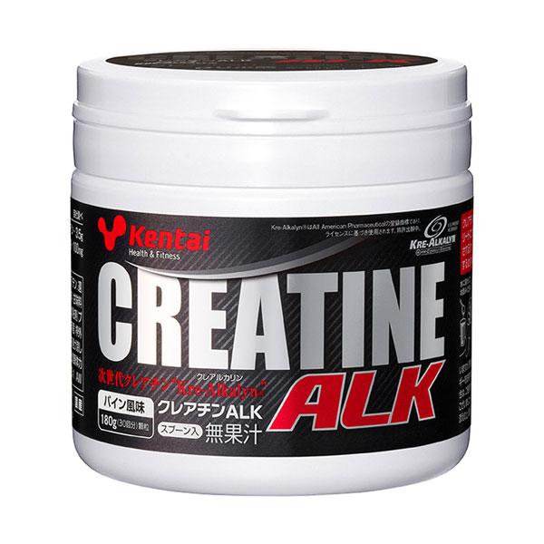「ケンタイ　クレアチンALK　180g」は、水に溶かしても安定性のある新しい製法により生産されたクレアチン（Kre-Alkalyn）を使用し、クレアチンの吸収をサポートするブドウ糖やαリポ酸を組み合わせました。これまでクレアチンで十分な効果...