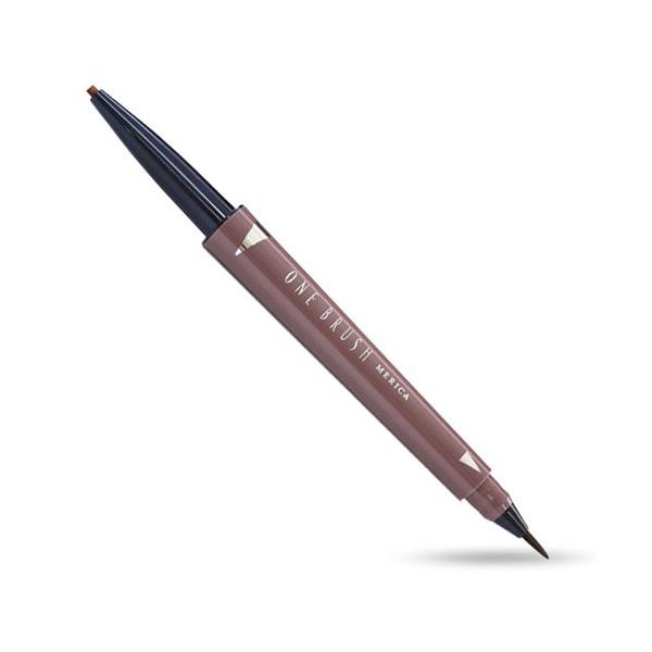 「メリカ　ワンブラッシュ　アイブロウペンシル　2WAYキープ　ブラウン」は、従来品には無い、塗る毎にだんだん染まって落ちにくいリキッドが特徴の眉メイクアイブロウです。洗顔しても、汗をかいても消えにくいので、温泉やスポーツなど、人前で消えて眉...