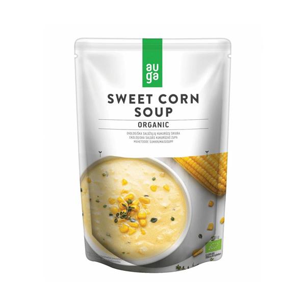 「AUGA　オーガニックコーンスープ　400g」は、甘味のあるコーンにココナッツクリームとスパイスを加え、コーンの旨味をより感じられる味に仕上げました。粒の食べ応えも十分な、大人にも子どもにもおすすめのスープです。あたためるだけで手軽なレト...
