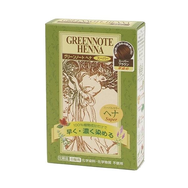 「グリーンノート　ヘナ　ハーバルカラー　スーパーブラウン　早染め　100g」は、植物成分１００％の自然派のやさしい白髪染めです。染めるだけでなく、髪にハリとツヤを与える素晴らしいトリートメント効果をもたらします。髪に優しいけれど時間がかかる...