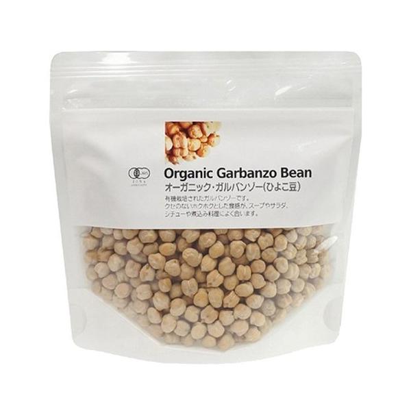 「オーガニック　ガルバンゾー　ひよこ豆　250g」は、北アメリカで有機栽培されたガルバンゾー(ひよこ豆)です。スープやカレー、やや硬めににてサラダなどのトッピングにご利用ください。たっぷりの水に本品を一晩浸け2倍くらいに膨らんだら、水で茹で...