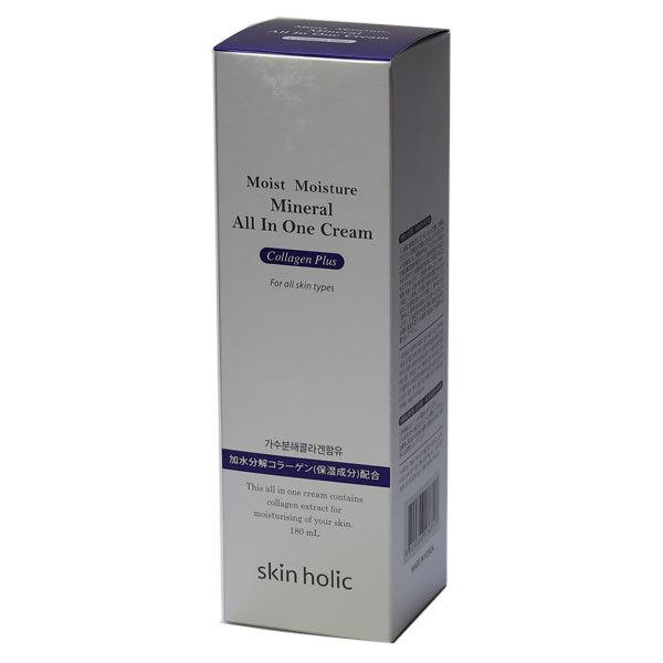 「SKIN　HOLIC (スキンホリック)　モイストオールインワンクリーム　180ml」は、さっぱりとベタつきのない使用感のオールインワンクリームです。これ1本で、化粧水、美容液、乳液、クリーム４つのスキンケア効果。年齢や性別関係なく、洗顔...