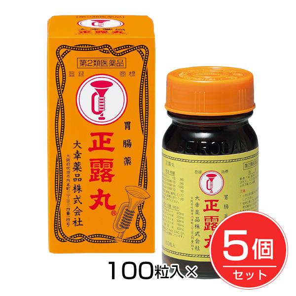 「正露丸　100粒」は、ご家庭で使用されている常備薬です。生薬である主成分の日本薬局方（日局）木(もく)クレオソートは腸の正常な運動を止めることなく、腸内の水分バランスを調整し、おなかを正常な状態に戻します。特に食あたり、水あたり、消化不良...