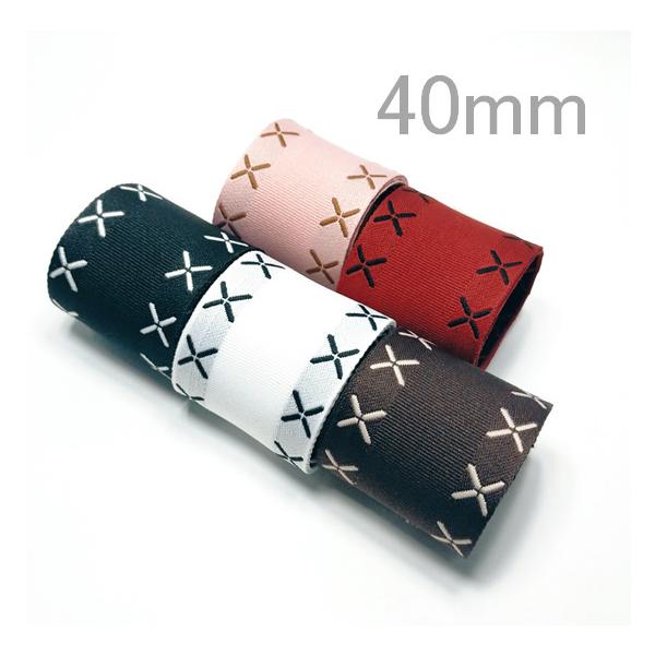 サイドクロス　両面グログランリボン　40mm数量1で1ｍです。≪カラーについて≫生産ロットにより色の濃淡が異なる場合がございます。お使いのモニターや撮影時の光の加減などにっては、画像と実際の商品のカラーが異なる場合もございます。≪品質につい...