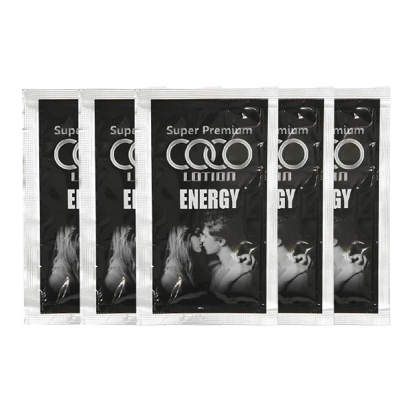 即効温感刺激ローション！軟質で濃密な極潤仕上げ。少量で長時間持続。●スーパープレミアムココローション エナジー5mlパッケージサイズ：約 10.0×6.0cm内容量：約5ml 5袋入ローション 潤滑剤 ジェル 温感 プレミアム デリケートゾ...