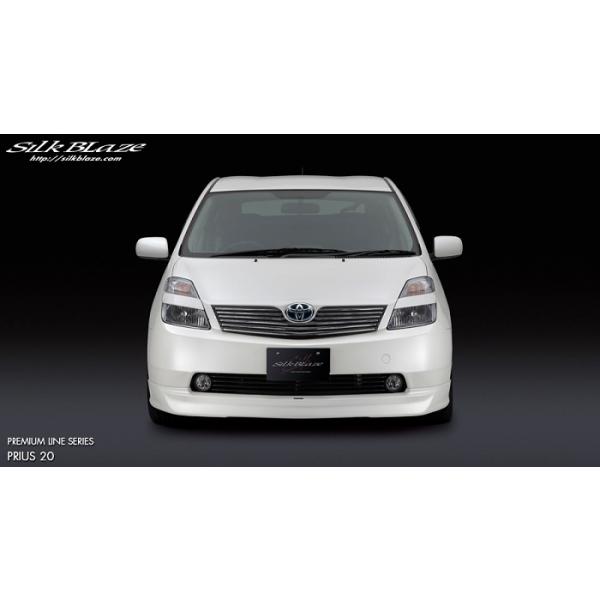 ■【商品名】SilkBlaze フロントスポイラー■【適合車種】トヨタ/20系プリウス…NHW20 (H15.09〜H21.04)■【材　質】FRP/黒ゲルコート■【カラー】単色塗装済■【ダウン量】中央　4.0cm / サイド　3.0cm