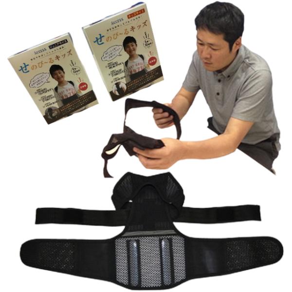 【せのび〜るキッズ】子供の時に正しい姿勢を！お子様の姿勢をサポートする背筋ベルト。宿題をする時、テレビを見る時、ゲームをする時、お子様の姿勢が気になる方へ！ウエストを固定し、締め上げベルトを脇から通し引っ張る事で、理想的な背筋のSラインに近...