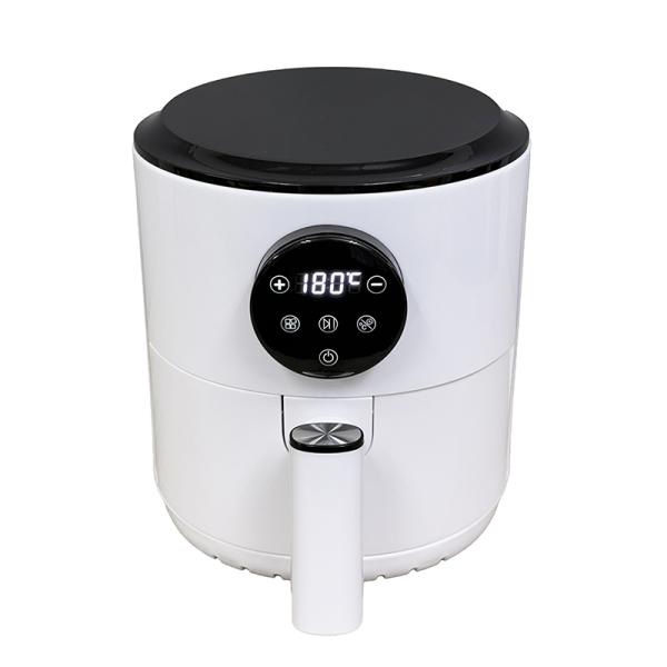 【小型エアフライヤー】手間はかけたくないけど揚げ物は楽しみたいそんなあなたに！油を使わずヘルシーなのにおいしい揚げ物等が簡単に作れる。食材をバスケットに入れたら温度と時間を設定してスタートするだけです。食材に合わせた調理メニューも搭載。初心...