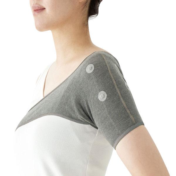 【メディカル備長炭 肩サポーター】寝ている間、磁気の力で肩をほぐして血行改善！生地は紀州備長炭繊維を使用。ハリやコリを寝ている間にじんわりと治療する肩サポーター。肩を囲むように4つの管理医療機器磁石を貼り付けているので、前後からじんわりと治...
