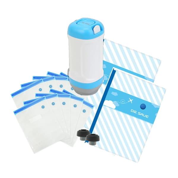 【ドクターセーブプラス フルセット】Dr.Saveを真空バッグのバルブの上に載せ、スイッチを押すだけで吸気が始まります。・小型なのに吸引力は強力です。・音が静かです。・動作時間約120分（自社調べ）・食品検査証明書取得済み ・更には！お持ち...