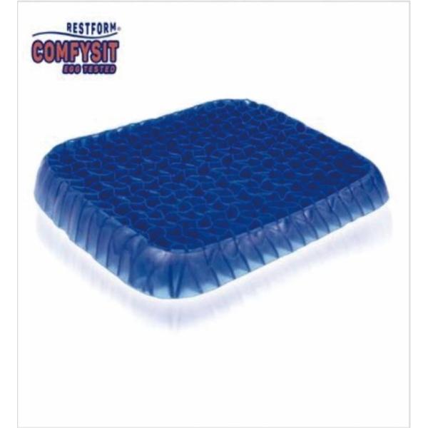 【レストフォーム コンフィシット クッション】背中、脚、お尻の圧迫感を和らげ、通気性が高く、肌を涼しく保つデザインで設定されたジェルクッションです。洗濯可能なノンスリップカバーも付いていて、とても実用的です。様々なタイプの椅子にフィットし、...