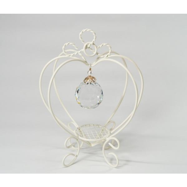 サンキャッチャー　502-74スタンド横11×奥行8×H15cm　30ｍｍのサンキャッチャースタンドにサンキャッチャーをセットしました。置くタイプのサンキャッチャーです。ハートのぷっくりしたフォルムがかわいらしいです。置くタイプですのでどこ...