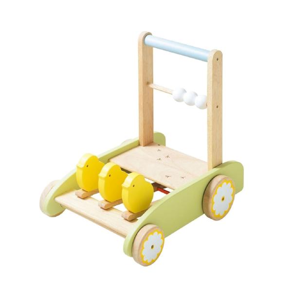 「商品情報」【ニチガン BB37 おさんぽPiPi】BB25ベビーウォーカーピピの後続モデルです。押手の白いボールはタマゴを表現、本体にはヒヨコの足跡を印刷し、淡いカラーリングでかわいらしさを演出しました。[セット内容]本体、ネジ×4「主な...