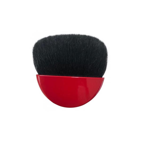 高級山羊毛(粗光峰)使用。ボリュームがありプレストタイプの化粧品と相性がよく顔全体の仕上げやフェイスラインに最適。