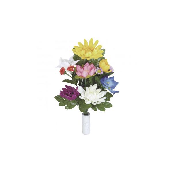 色とりどりの花が使用された仏花の造花です。
