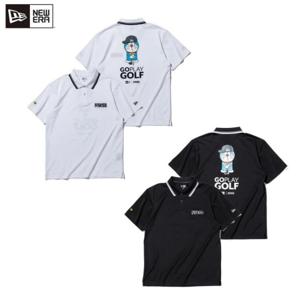 NEW ERA(ニューエラ) 半袖 鹿の子 ポロシャツ ドラえもん GO PLAY GOLF。カラー：ホワイト(14935370) / ブラック(14935371)素材：綿 / ポリエステル / ポリウレタンサイズ：S、M、L、XL、XXL...