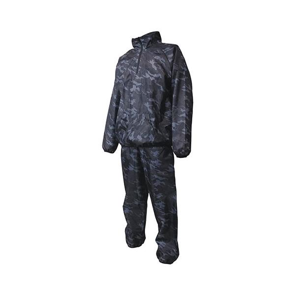 ケイワーク 立ち襟上下組迷彩ヤッケ W-350 迷彩グレー LLサイズ    ハイネック(襟高9cm)で冷たい風や小さな水滴の侵入もブロック！  裾ゴム入りで裾のバタツキを解消！  フードの無い上下セットのヤッケです！仕様 品名  ケイワー...