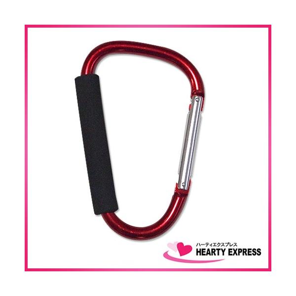 TSK ジャンボカラビナ 特大 Z-16 レッド超特大級の大きなカラビナです。軽くて持ちやすく、いろいろ使えてとっても便利！グリップ付きで手にジャストフィットします。犬のリード押さえとして、買い物時の袋の持ち手として、ガムテープやロープのホ...