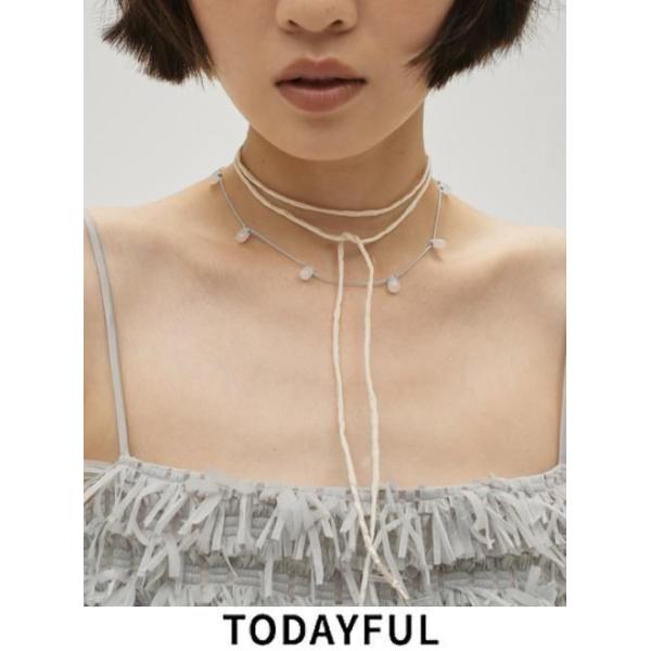 2026春夏 TODAYFUL (トゥデイフル）Silk Cord Choker★しなやかで肌触りの良いシルクを使用したチョーカー。一本ずつ手作業でコード状に仕上げることで生まれる、独特のねじれたフォルムが魅力です。紐先に施した巻き上げの糸...