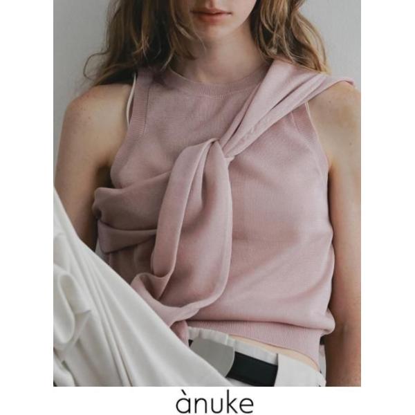 2026春夏 anuke (アンヌーク）Highgauge Sheer Tanktop★ハイゲージで仕上げた薄手のニットタンクトップ。無駄のないミニマルなデザインで、幅広いスタイリングに活躍する一枚。上品な編み地とアメスリデザインが合わさり...
