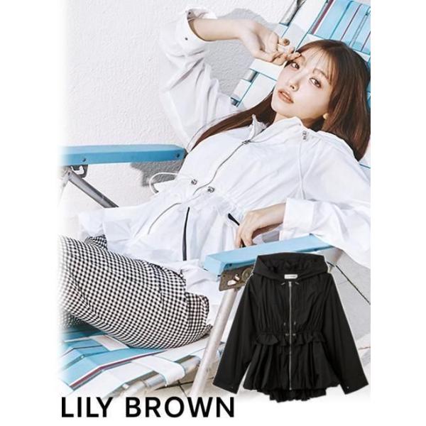 2026春夏 Lily Brown （リリーブラウン)UVカット撥水ペプラムシアーブルゾンBLK:近日入荷UVカット・撥水機能を備えた軽やかな生地を使用した万能ブルゾン。ビーチからタウンユースまで幅広いシーンで活躍する一着です。裾は立体感の...
