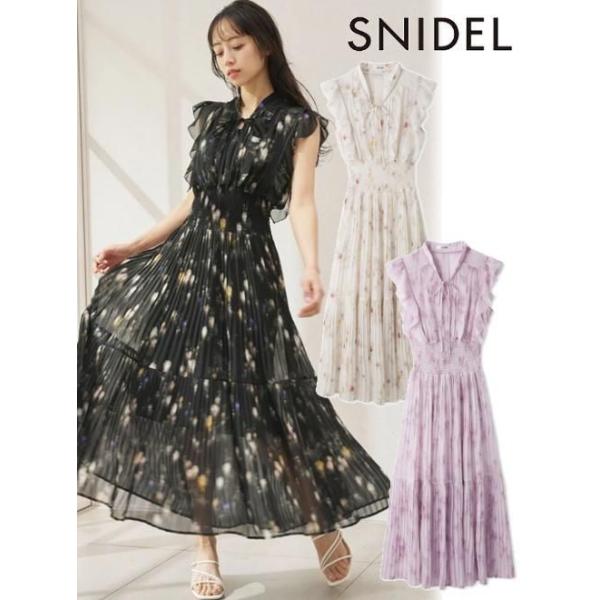 2026春夏. snidel （スナイデル）Susフリルプリーツワンピース繊細なプリーツとフリルディテールを組み合わせたフェミニンワンピース。動くたびに揺れる繊細なプリーツ加工が華やかな印象を演出します。ウエストラインをすっきりと見せるシル...