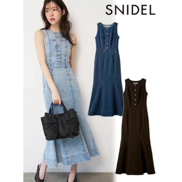 2026春夏. snidel （スナイデル）アメスリデニムワンピース昨年人気のデニムワンピースを、今年らしいアメリカンスリーブデザインにアップデートしました。肩紐が見えない絶妙なカッティングで、インナーを気にせず美しく着こなせるのが魅力です...