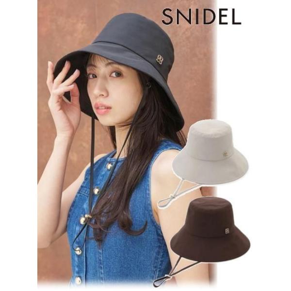 2026春夏. snidel （スナイデル）【UV】バケハシンプルで使いやすいバケットハットデザイン。取り外し可能なコード付きでアクティブシーンにも対応。旅行やアウトドアなど幅広いシーンで活躍。カジュアルからフェミニンコーデまで幅広くマッチ...