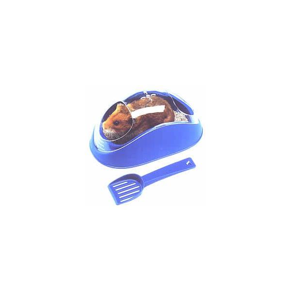 ハムスター、リス用メーカー：ファープラストカラー：レッド、ブルー、イエローサイズ：幅179x奥行98x高さ86mm※トイレ蓋部分(透明の部分)には、擦れたようなキズがある場合がございますこと、ご了承くださいませ。(割れ、カケなどではありません)