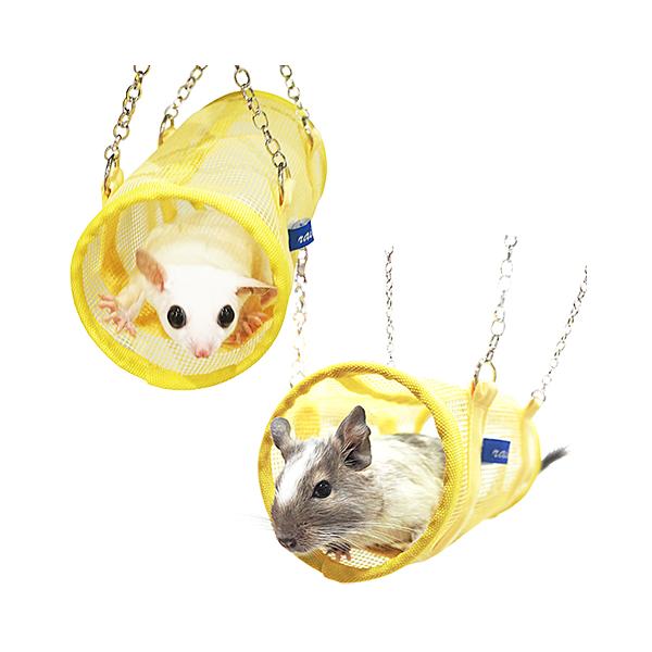 モモンガ、デグー用メーカー：レインボーサイズ：約直径80mm×長さ180mm(取付部分約130mm・チェーン仕様)■素材　コットン、天然ゴム※開封後、メッシュ部分のゴムの匂いを強く感じる場合がございますが、時間とともに匂いが和らぎます。　気...