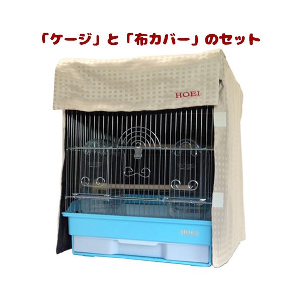 小鳥用メーカー：HOEIカラー：ピンク、ブルー、ホワイトケージサイズ：幅370x奥行415x高さ440mm本体ワイヤー間隔：11mm＜付属品＞35クリアカップ　2ヶ35用フードカバー　2ヶホールダー付止まり木250mm　2本35用足付フンキ...