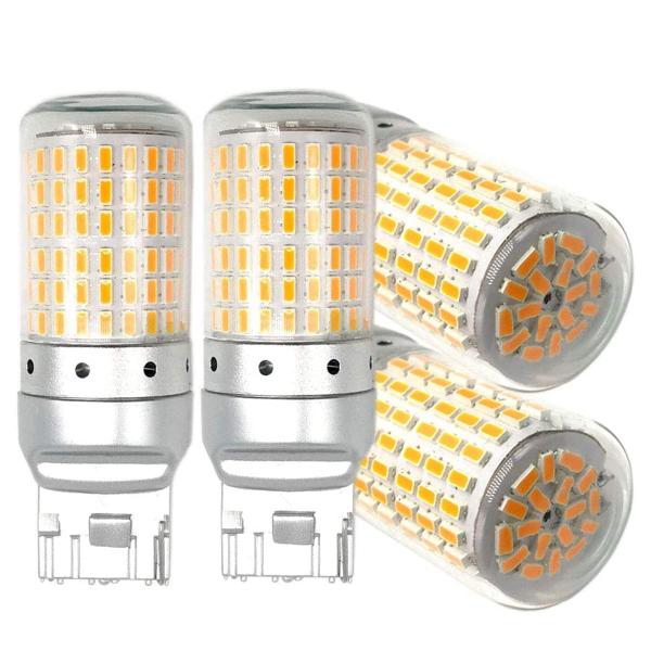 　【製品仕様】ソケット：T20 シングル 7440 W21W WY21W ピンチ部違い対応　/　発光色：アンバー　/　LEDチップ：3014SMD　/　LEDチップ数：144連　/　入力電圧：DC 12V　/　電流：1.75A　/　消費電力...