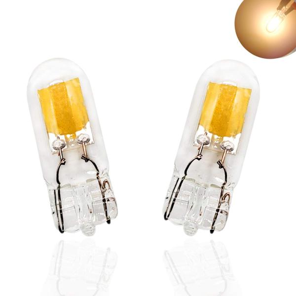 　【 T10 LED 暖かい白 2個】高発光効率のCOB LED素子搭載、360°全方位照射でき、12V車用T10バルブ2個セット。<br><br>　【超高輝度＆省エネルギー】120LMの明るさ、電球色 ワームホワイ...