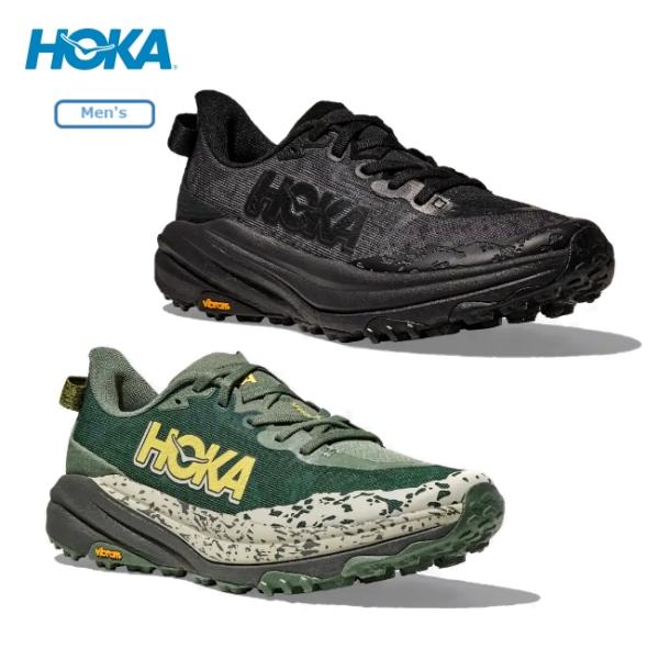 優れたグリップ力と反発性で、テクニカルなトレイルへ。HOKAの定評あるクッション性に、アグレッシブなトラクションと超軽量素材を組み合わせたSPEEDGOAT6がより軽量で、より反応性の高いライドを提供するため全体的な構造をアップデート。通気...