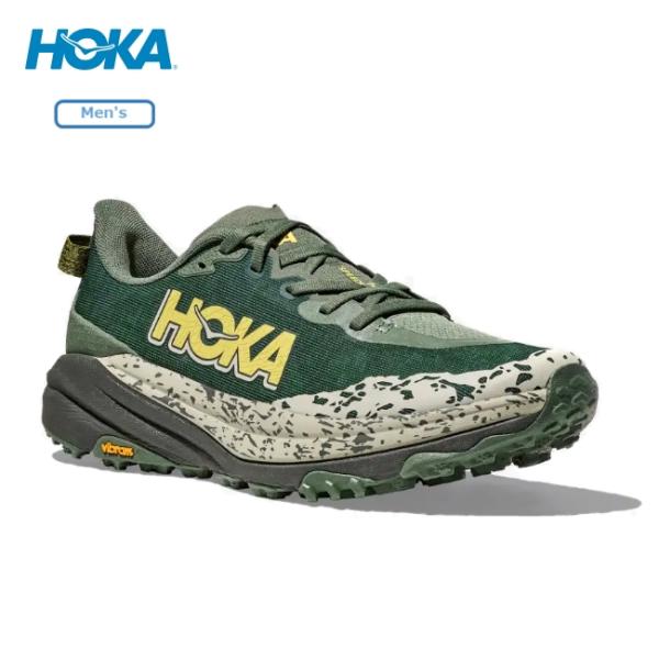 優れたグリップ力と反発性で、テクニカルなトレイルへ。HOKAの定評あるクッション性に、アグレッシブなトラクションと超軽量素材を組み合わせたSPEEDGOAT6がより軽量で、より反応性の高いライドを提供するため全体的な構造をアップデート。通気...