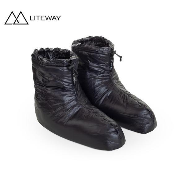 liteway 化繊の保温シューズ。前モデルに比べ縫い目を減らし、足元のソール部分に至っては完全に無くなりました。前モデルより数センチ高さも増え、より暖かい新モデルとなりました。【SPEC】・素材：CLIMASHIELD APEX、20D ...