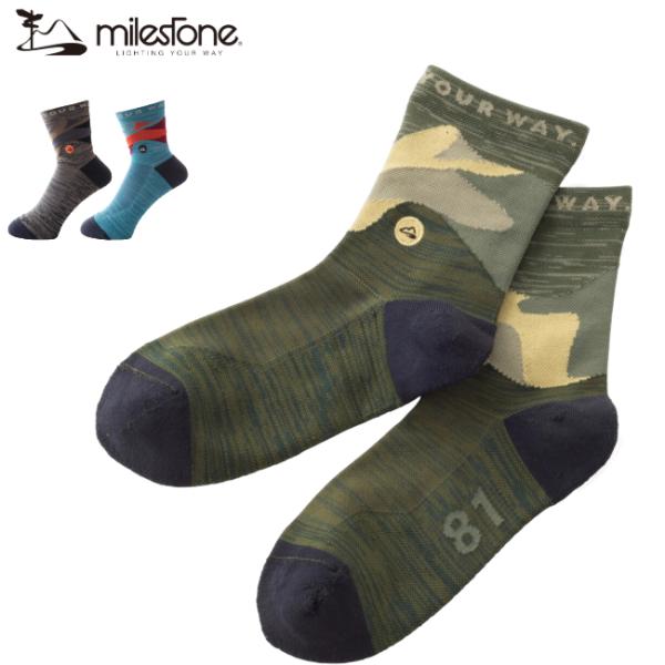 さらに進化したmilestoneオリジナルソックスシリーズ第2弾が遂に登場。日本製にこだわり、耐久性、通気性、履き心地（フィット感）を追求したmilestone original socksシリーズ第2弾。■つま先、踵部にコーデュラナイロン...