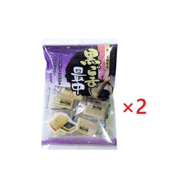 2個セットです。香ばしい黒ごまの風味が豊かに香る黒ごま最中です。しっとりとなめらかな口当たりの黒ごま餡を、さっくりと軽やかな最中の皮で丁寧に包みました。