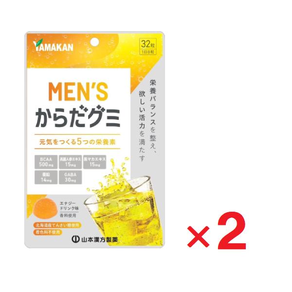 2袋セットです。栄養バランスを整え、欲しい活力を満たす為の美味しいグミです。元気をつくる5つの要素「BCAA」「高麗人参エキス」「マカエキス」「亜鉛」「GABA」配合。てんさい糖使用。着色料不使用で体に優しいグミ。エナジードリンク味。