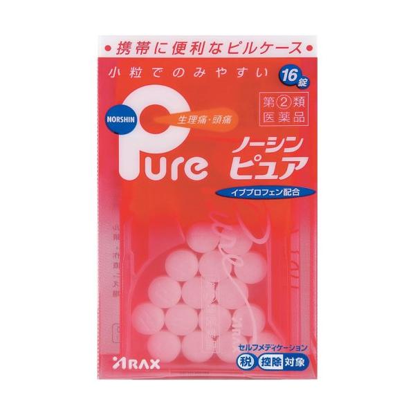 ※セルフメディケーション税制対象商品●指定第2類医薬品です。用法用量を守って正しくご使用下さい。ノーシンピュアは，痛みや熱のもとになる物質（プロスタグランジン）ができるのをすばやく抑え，すぐれた鎮痛解熱効果を発揮するイブプロフェンに，その効...